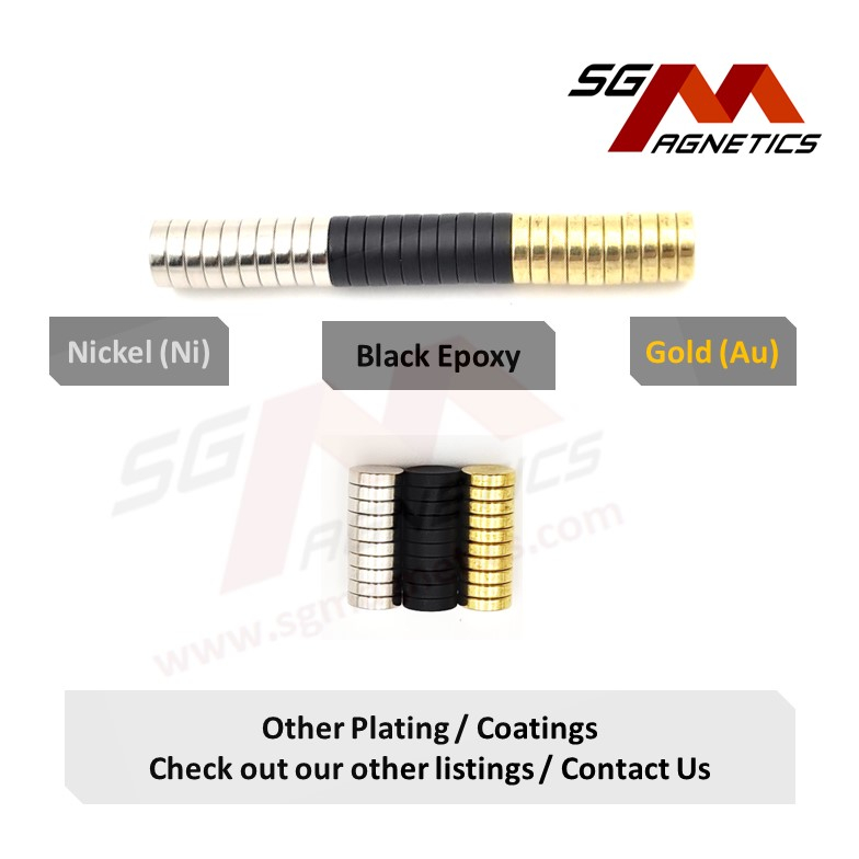 6x2mm Gold (Au) Plated Magnets - Small Tiny N35 Gold Colour Golden ...