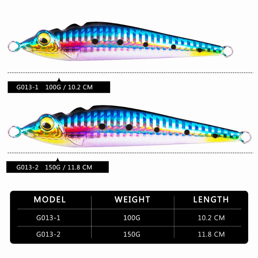 Goture 100g 150g Lead Fish Jigging Lure Metal Spoon Sea Hard Artificial ...