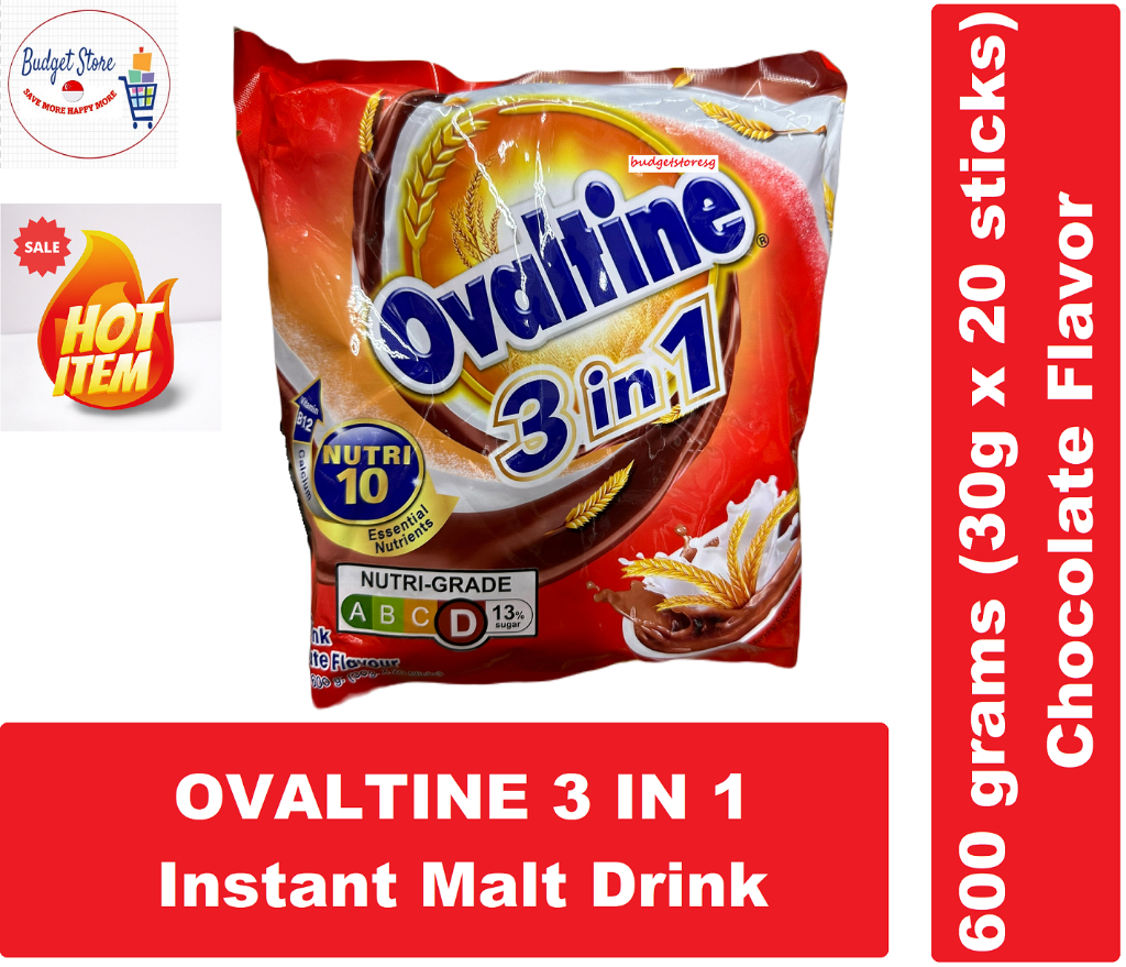 Ovaltine 3 in 1 Instant Malt Drink Sachets Chocolate Flavor - 600 grams ...