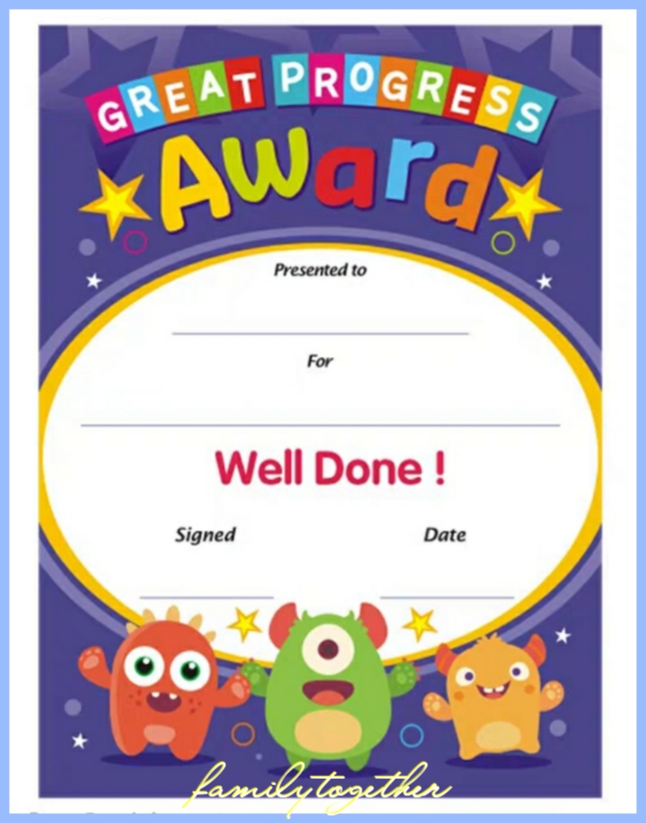 Award Certificates for Kids Class Homeschool Motivational Reward ...