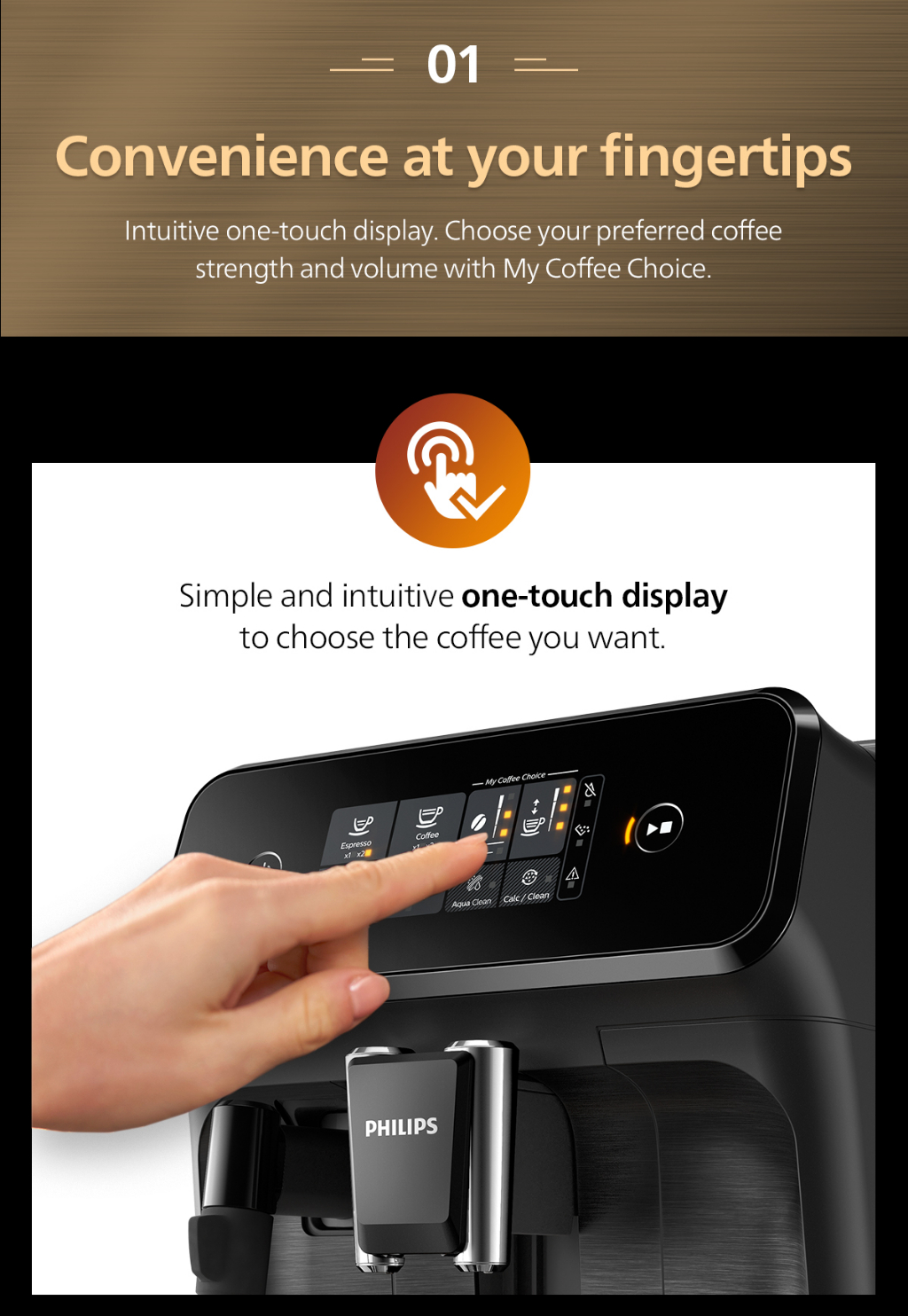 PHILIPS Classic Milk Frother Coffee Machine 1200 Series - EP1220/00 ...