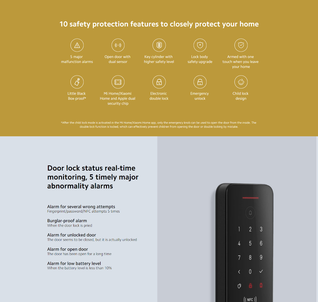 Xiaomi Automatic Smart Door Lock + 5 NFC Cards (Including Installation ...
