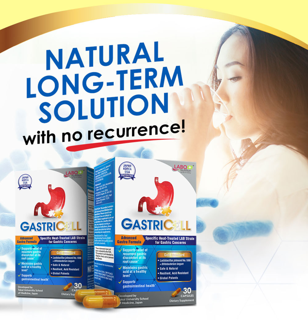 [3 Boxes] LABO GastriCELL Capsules - Eliminate Gastric Symptoms Acid Reflux Heartburn Bloat ...