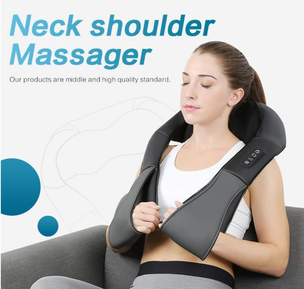 🇸🇬 Wireless Shoulder Deep Tissue Massager 4d Kneading Shiatsu Massage 0406