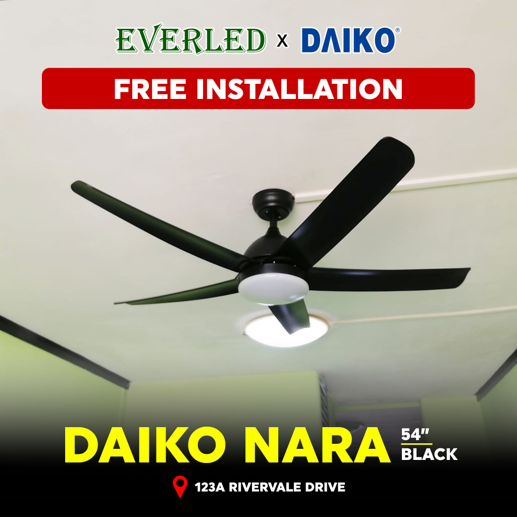 [FREE INSTALLATION] DAIKO Nara 54" DC Ceiling Fan (with Tri-Color Light ...