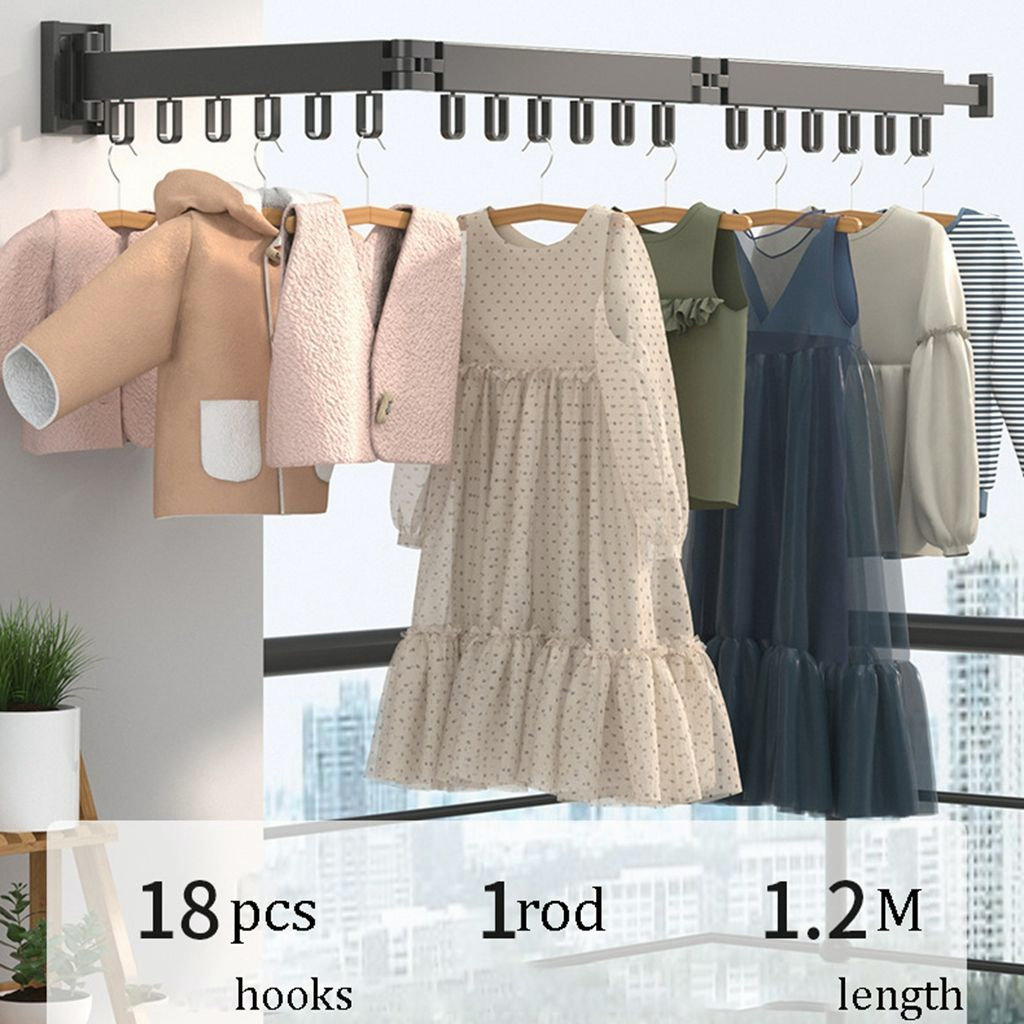 SG Retractable Clothes Hanger Aluminum Drying Rack Punch/No-punch ...