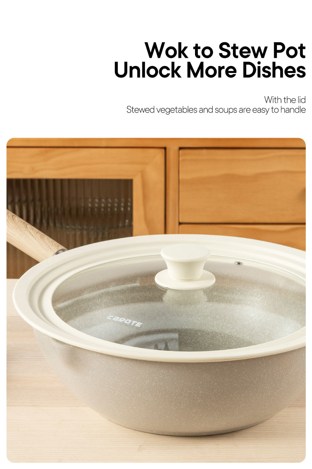 Carote Silicone Glass Lid With Knob Multi-fuctional 3 in1 Tempered ...