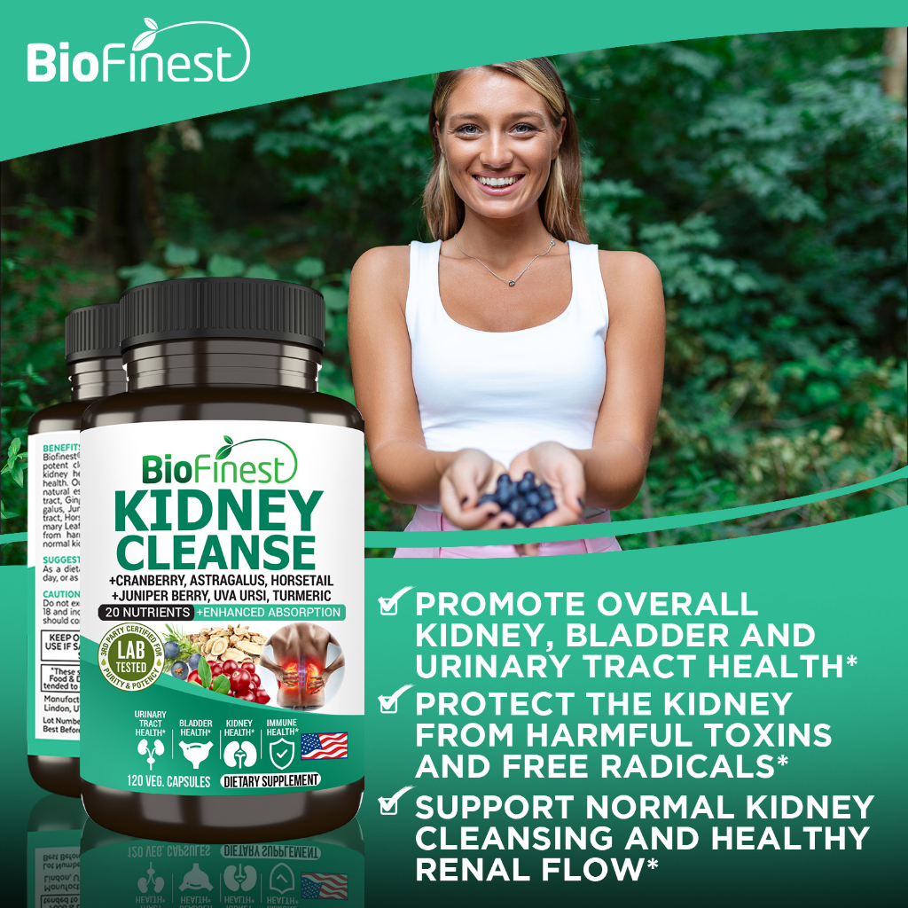Biofinest Kidney Cleanse Supplement - Cranberry Astragalus - Kidney ...