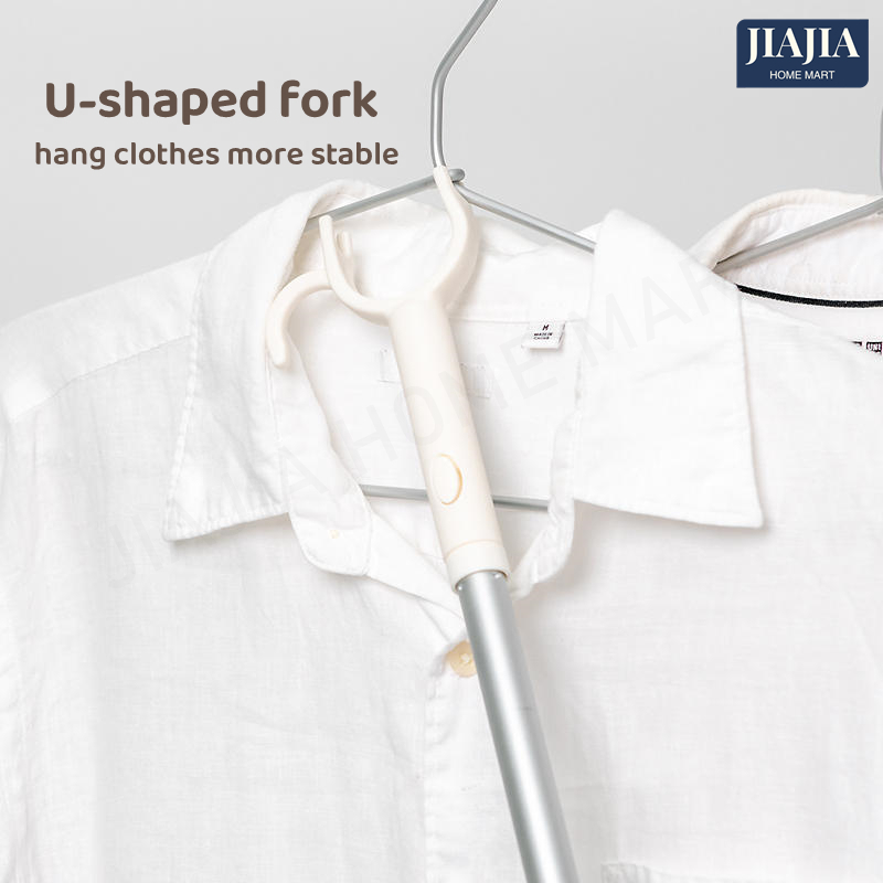 [SG Stock] Retractable Aluminum High Quality Laundry Fork Hanger ...