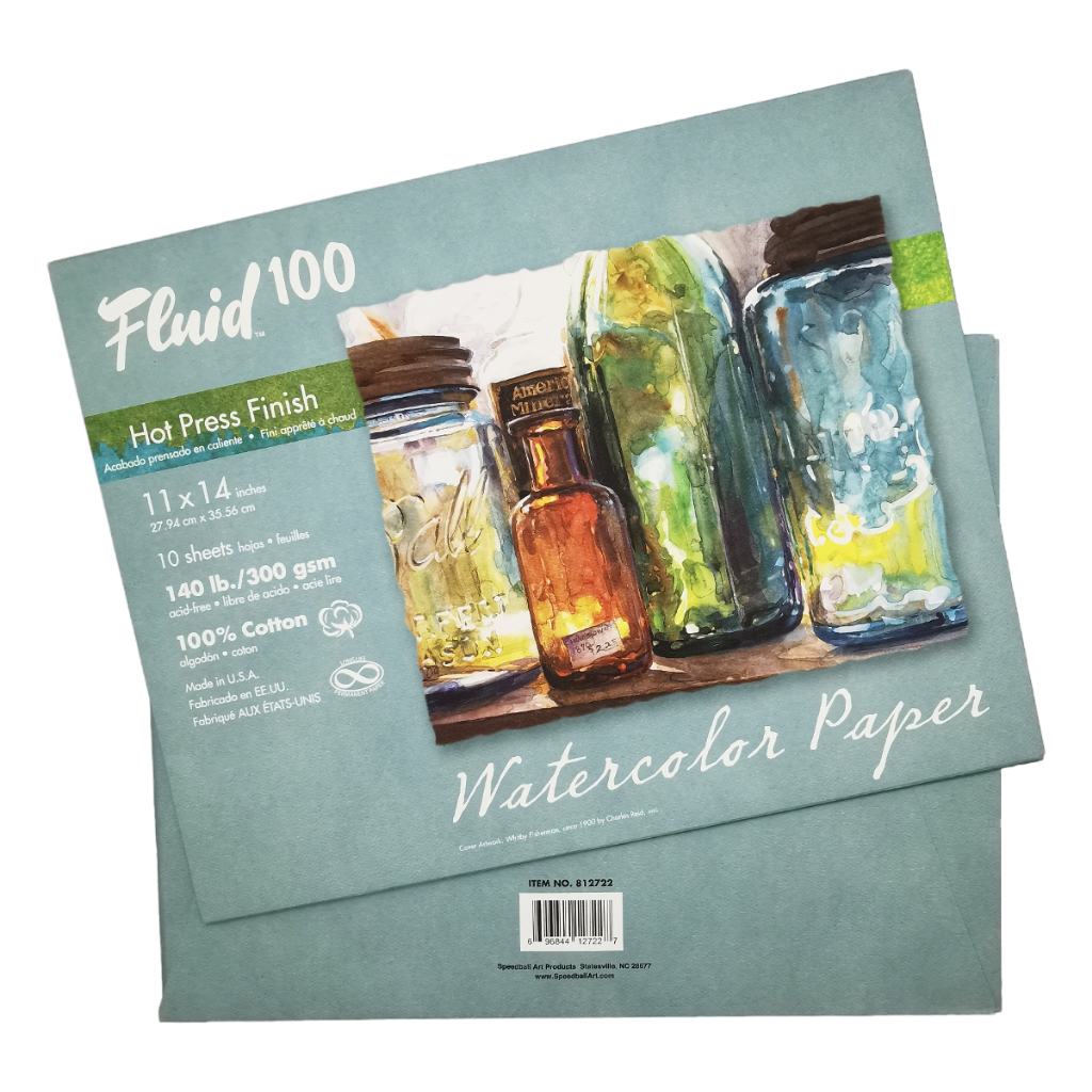 Speedball 11 x 14 in Fluid 100 Watercolour Pochette Hot Pressed 10sht ...