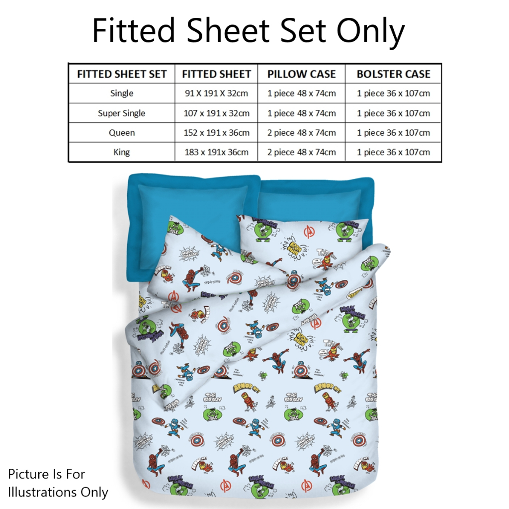 Marvel Avengers Fitted Sheet Set Summer Light Quilt, 900 Thread Count ...