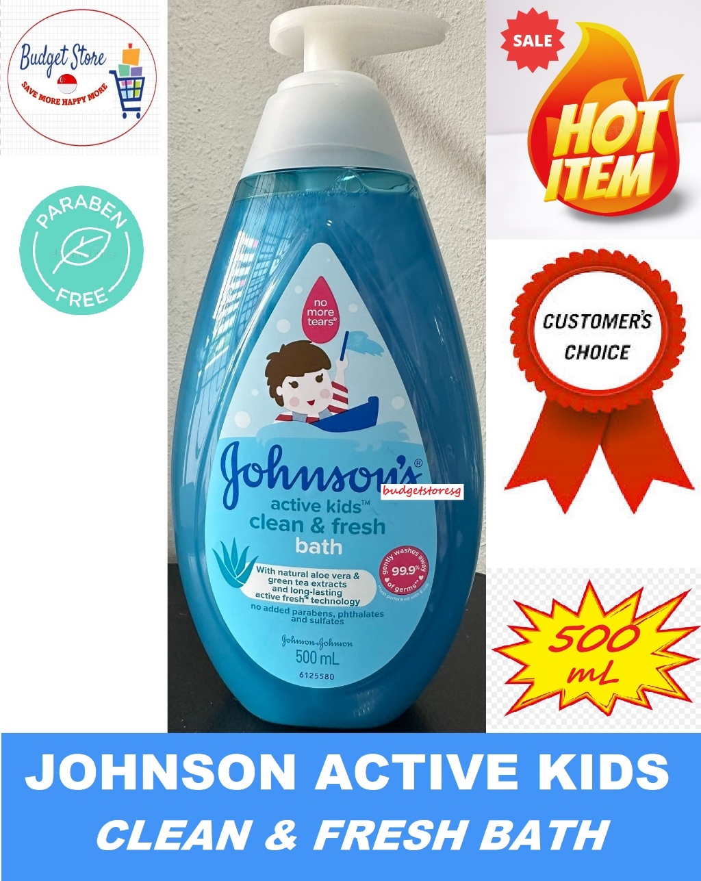 Johnson Active Kids Clean & Fresh Bath - 500 mL | Shopee Singapore