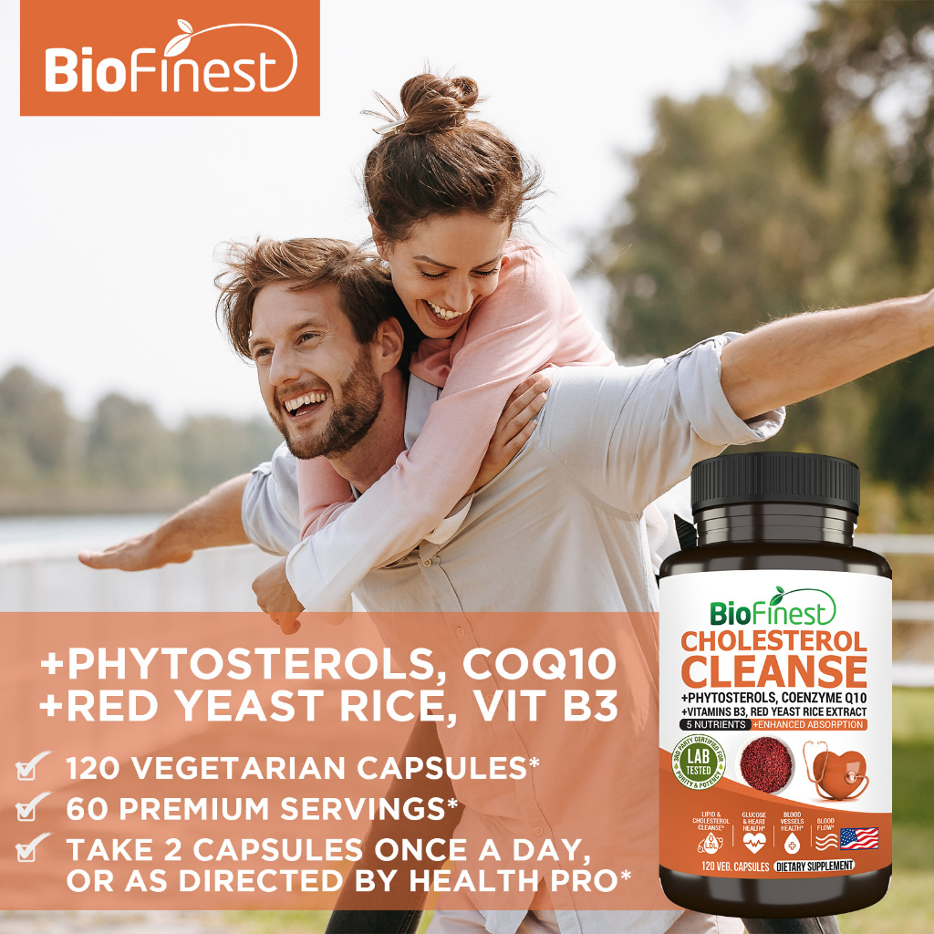 Biofinest Cholesterol Cleanse Supplement - Red Yeast Rice CoQ10 Lower ...