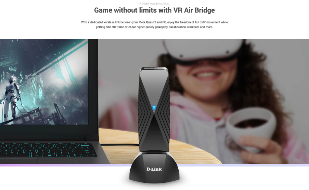 D-Link DWA-F18 Oculus Quest 2 VR Wireless Air Bridge Adapter - Wireless ...