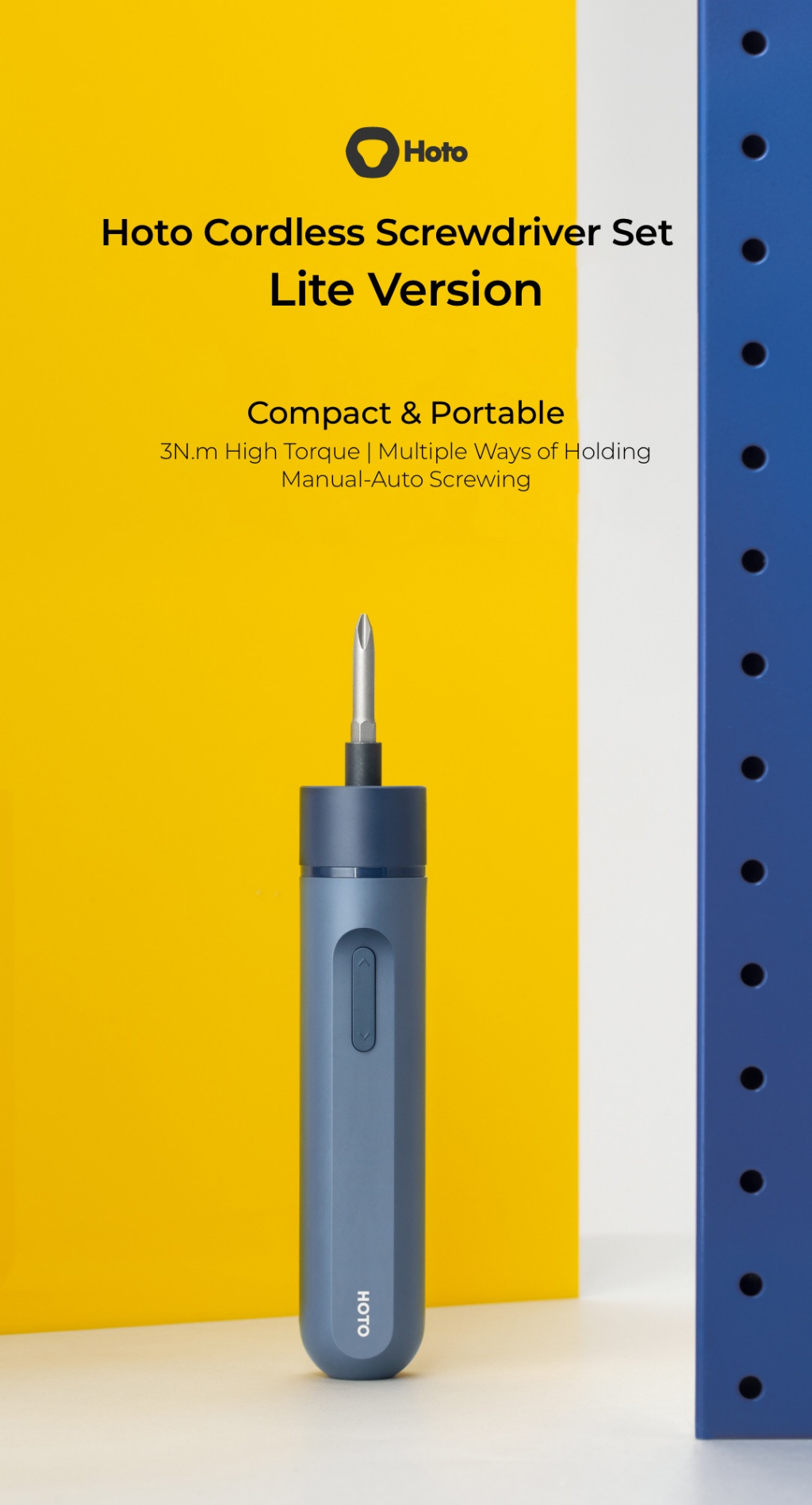 Hoto Cordless Screwdriver Set Lite Version [220rpm, 3Nm Torque, 50mm S2 ...