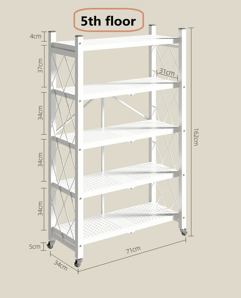 [SG STOCK] foldable kitchen storage rack 3 / 4 / 5 foldable storage ...