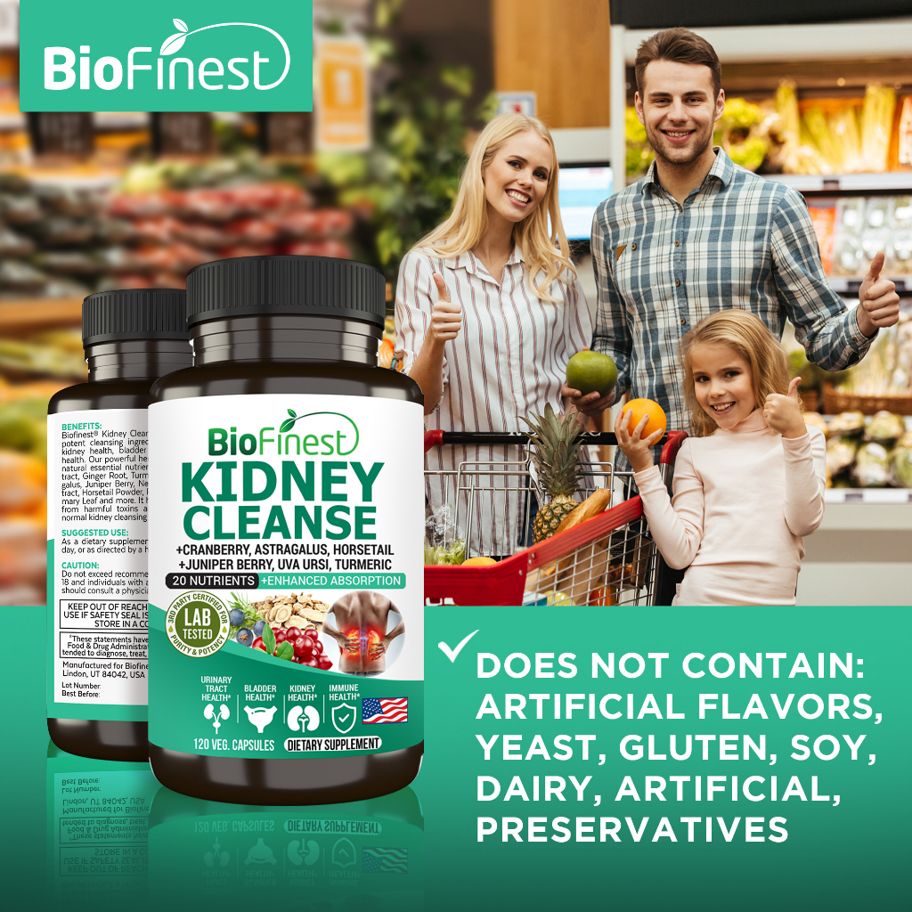 Biofinest Kidney Cleanse Supplement - Cranberry Astragalus - Kidney ...