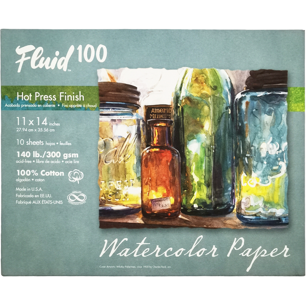 Speedball 11 x 14 in Fluid 100 Watercolour Pochette Hot Pressed 10sht ...