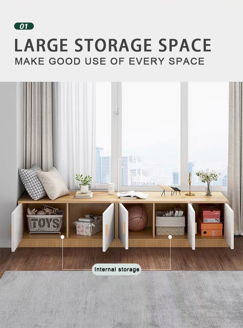 Bay window cupboard cabinet storage cabinet floor-to-ceiling windowsill ...