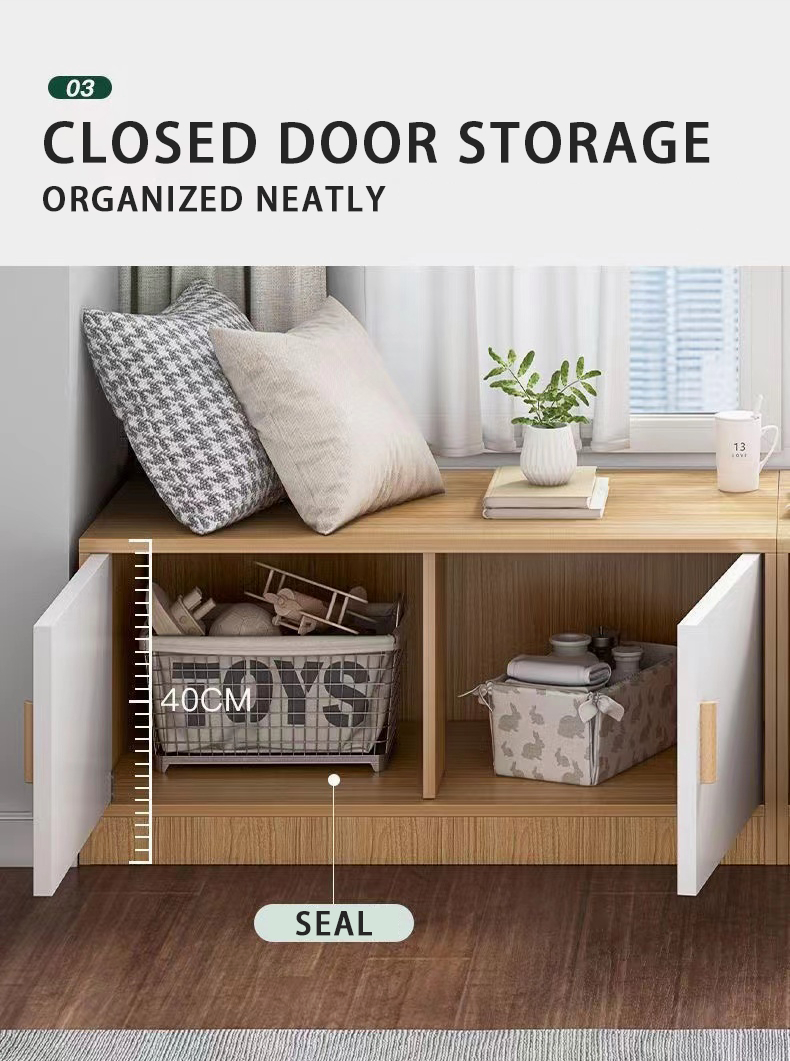Bay window cupboard cabinet storage cabinet floor-to-ceiling windowsill ...