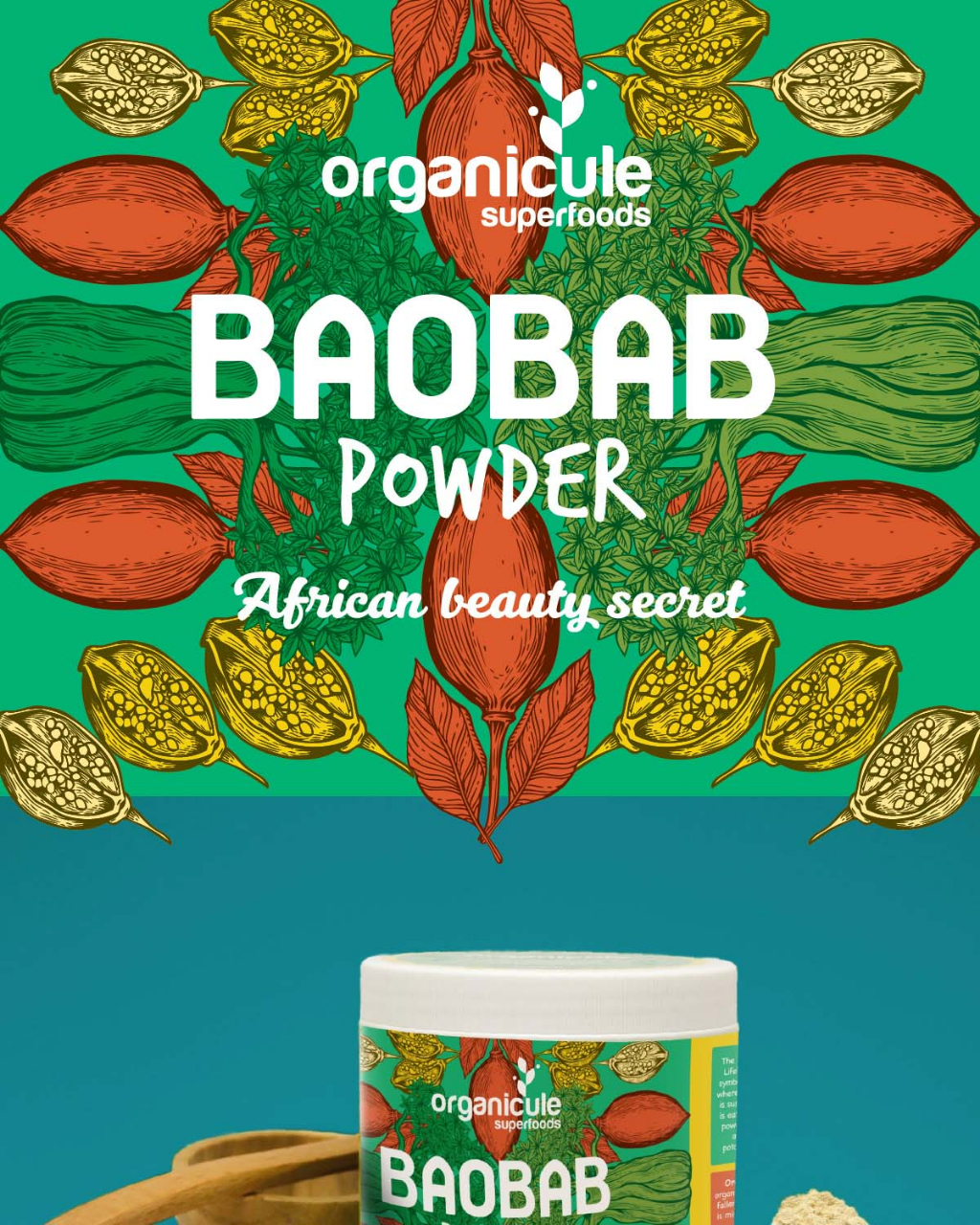 Organicule Baobab Powder [300g] | Rich in Vitamin C | Prebiotic & Fiber ...