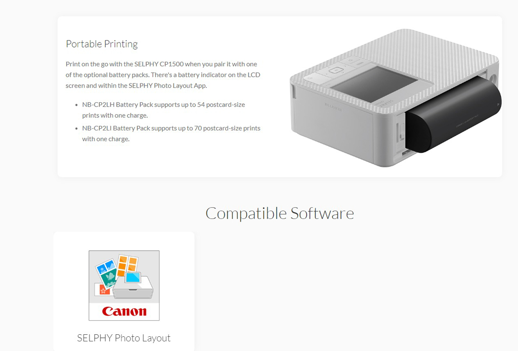 Canon CP1500 Mobile Printer (Black/White) | Shopee Singapore
