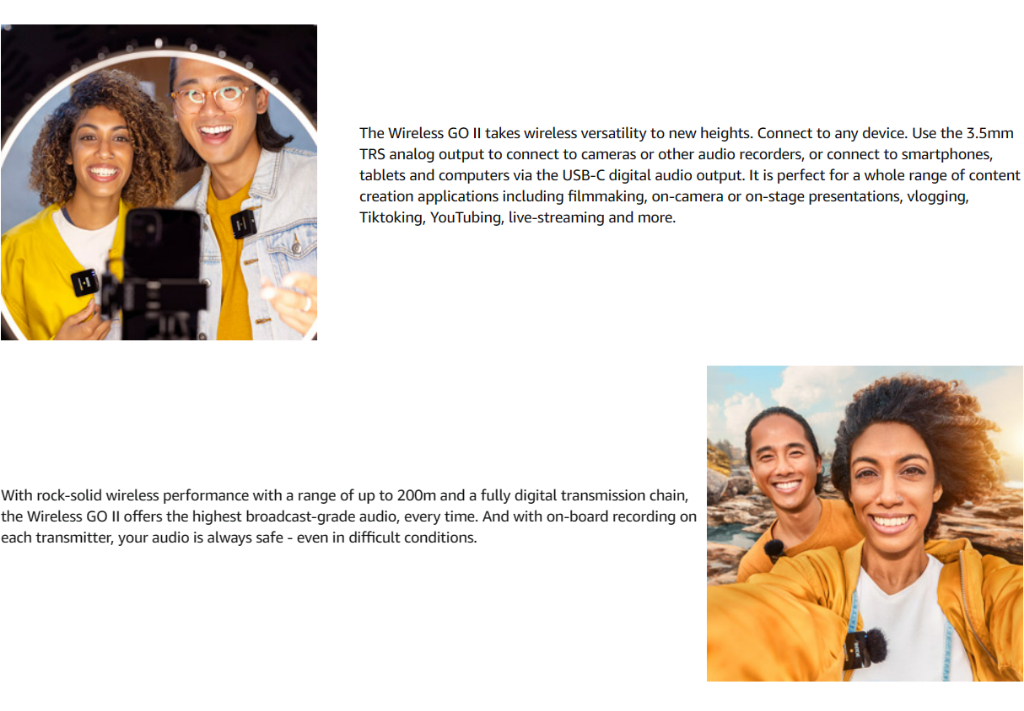 Rode Wireless GO II Dual/Single Channel / Go III (Gen 3) Wireless ...