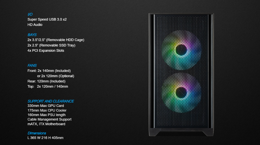 Tecware NEO M2 TG ARGB Tecware Neo m2 Steel Black / White Desktop ...