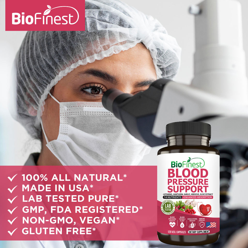Biofinest Blood Pressure Support Supplement - Healthy Heart Blood ...