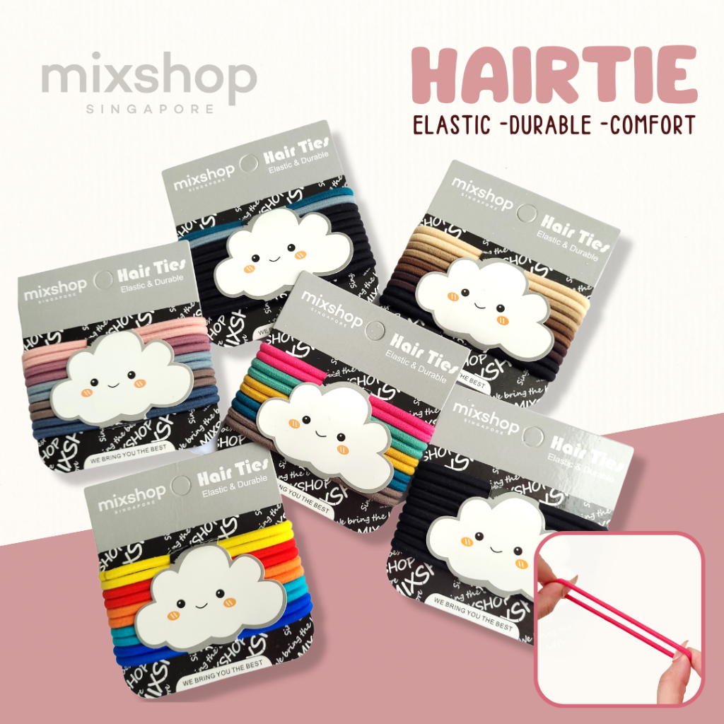 mixshop Elastic & Durable Cloud Hairband, HairTies, Rubber Band [SG ...