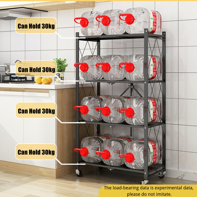 [SG STOCK]Folding Storage rack 3/4/5 layer kitchen rack free ...