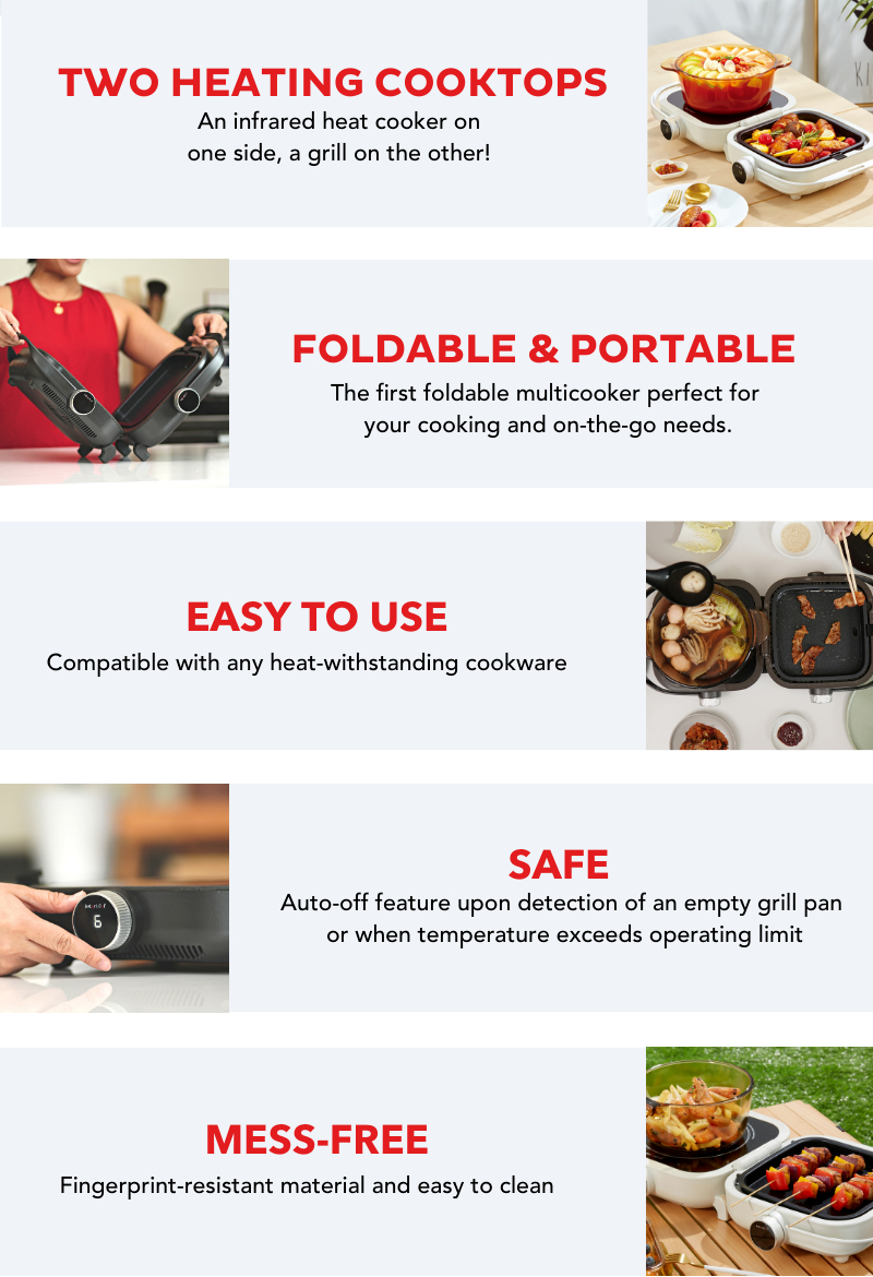 Instant Foldable Multicooker (Titanium Black) - Infrared Heat Cooker ...