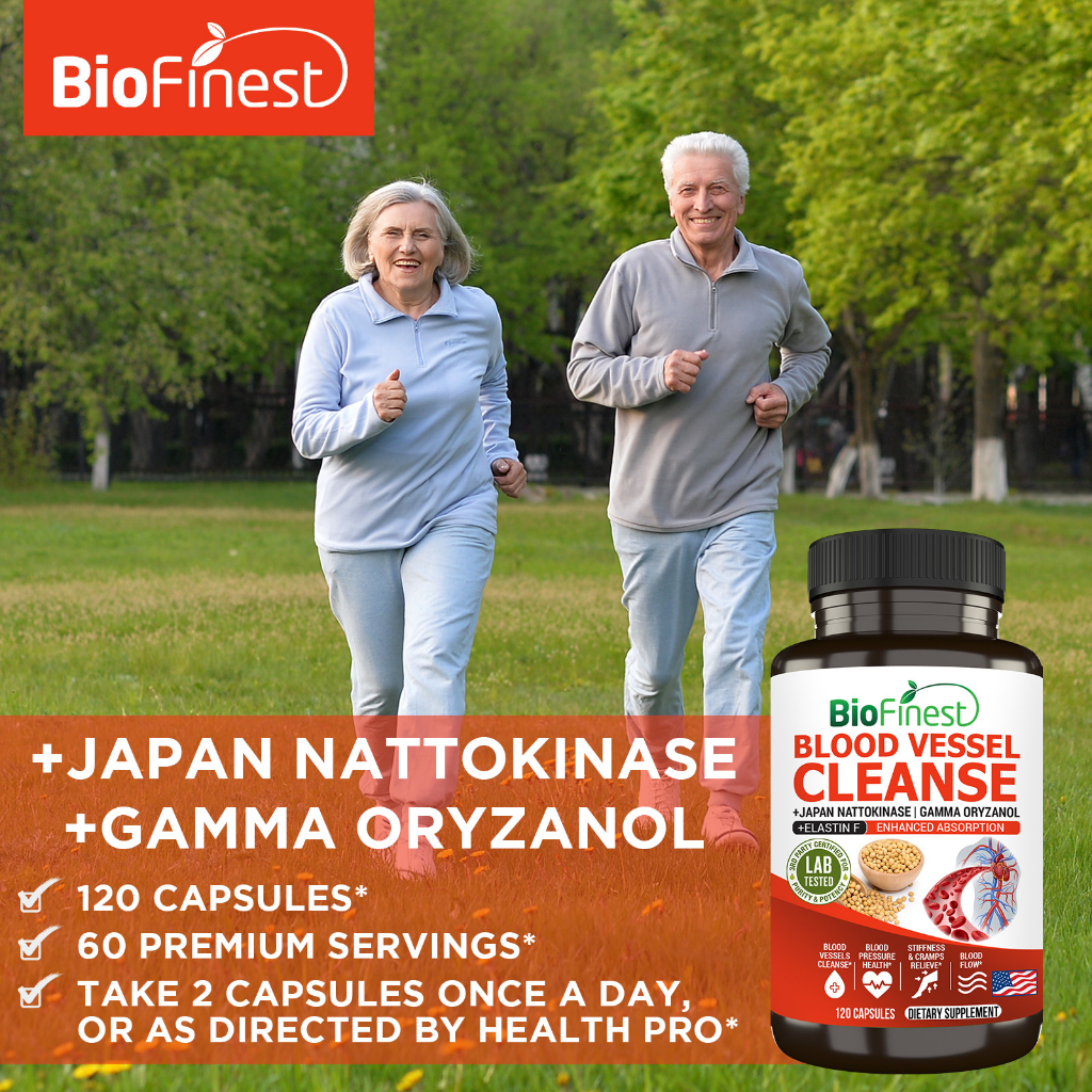 Biofinest Blood Vessel Cleanse Nattokinase - Clean Flexible Vessels ...