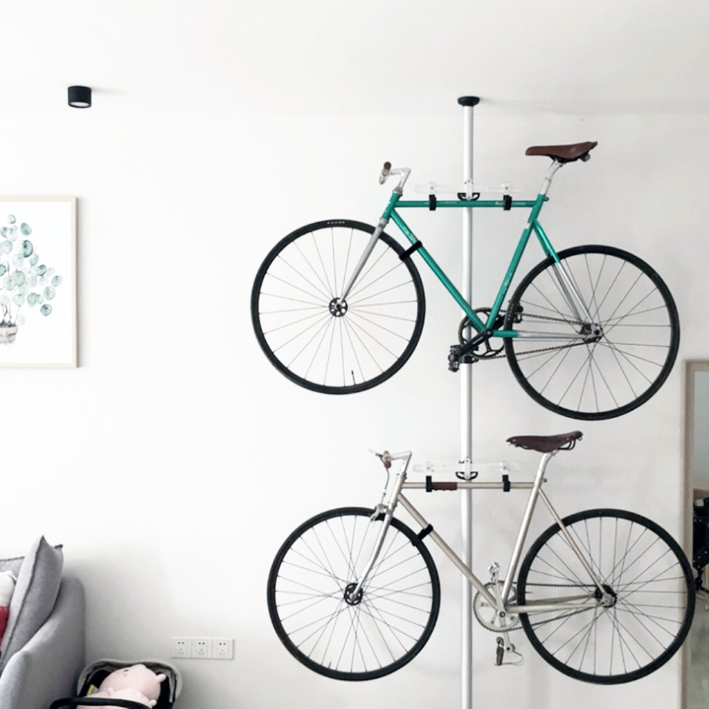 Bicycle Storage Rack Hanger Triple Bike Stand Shelf Tower Telescopic ...