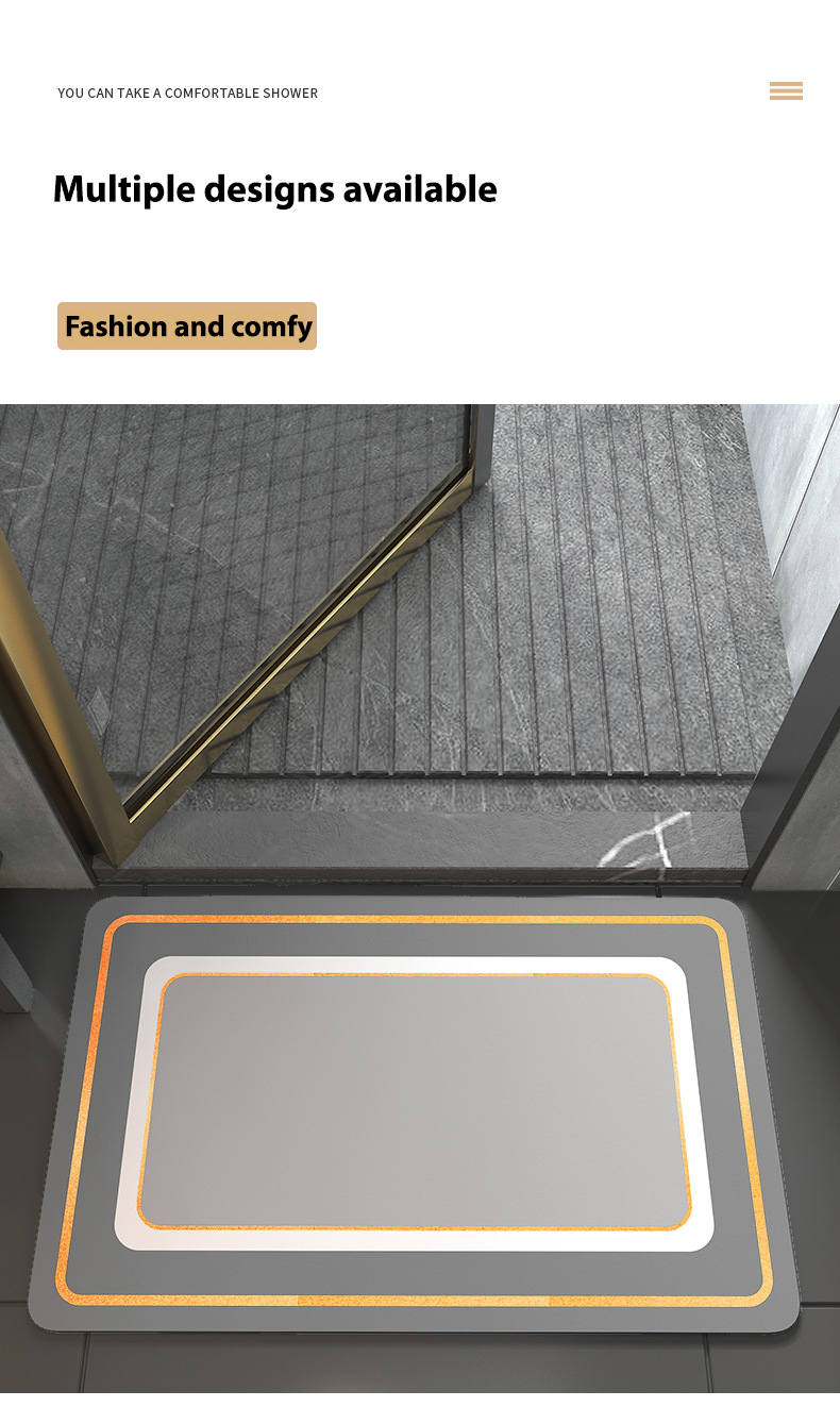 🇸🇬 Ready Stock Bathroom Diatomite Mat Super Absorbent Floor Mat Soft ...