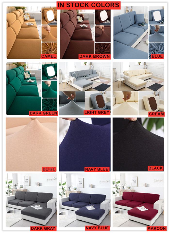 1Pcs Solid Sofa Seat Cover Elastic Sofa Protector Cool Sofa Cover 1 2 3 4 seater L shape Sofa ...