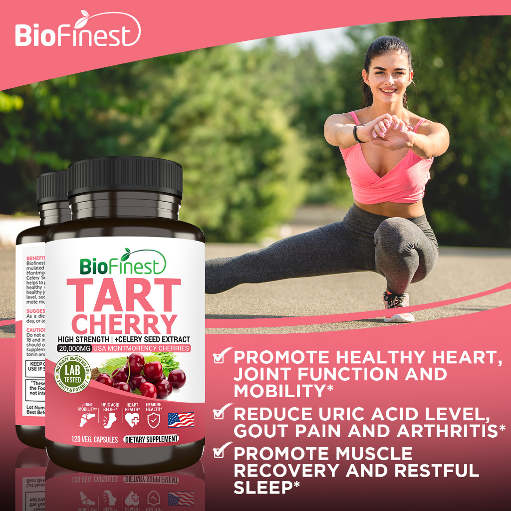 Biofinest Tart Cherry 20000mg Extract Supplement - Celery Seed Vitamin ...
