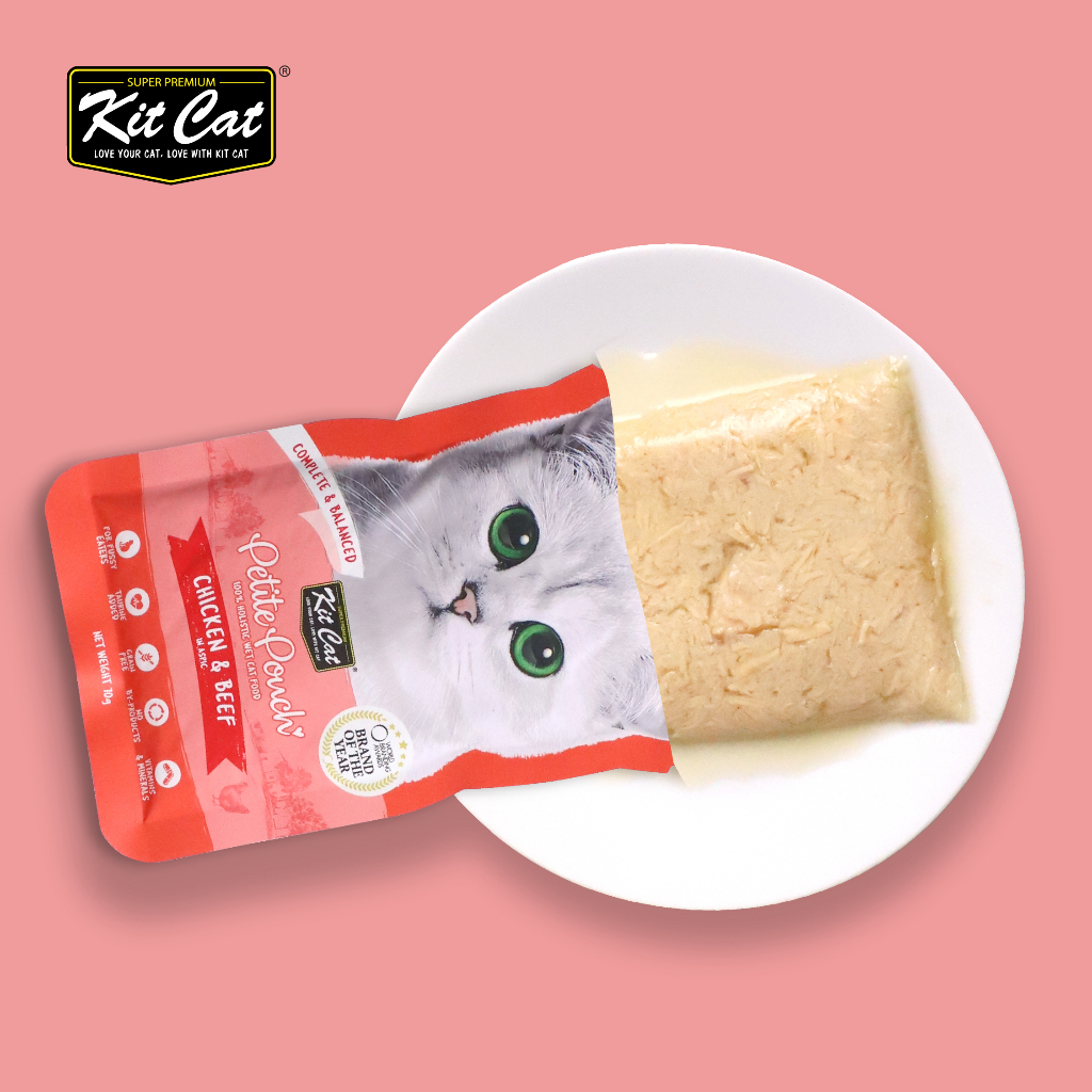 Kit Cat Petite Chicken Pouch Wet Cat Food 70g (7 Flavours) | Shopee ...