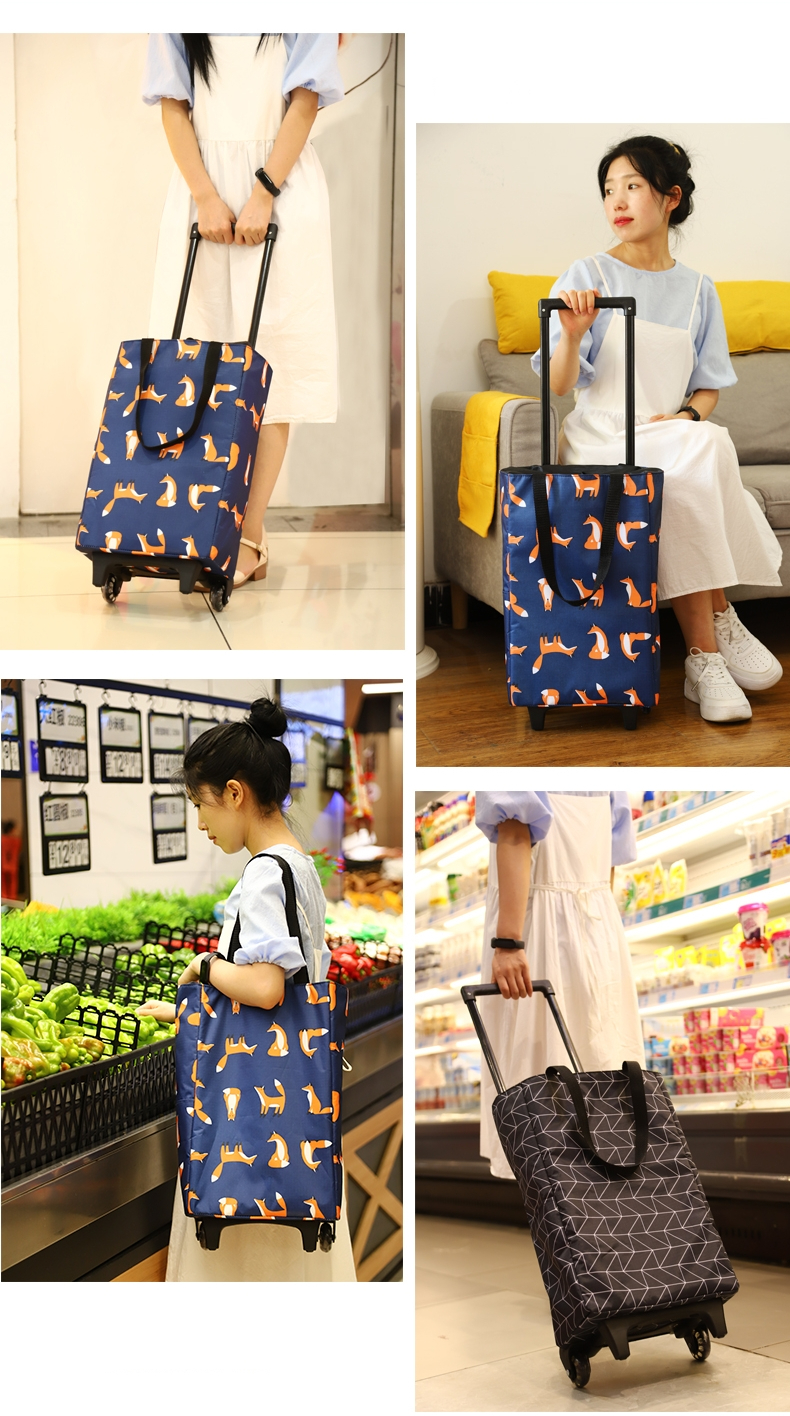 [SG Seller] trolley bag/trolley bag with wheels/shopping bag/market ...