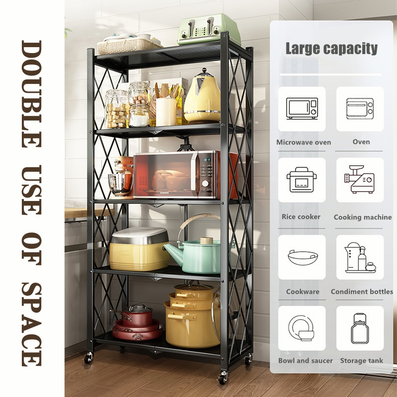 [SG STOCK]Folding Storage rack 3/4/5 layer kitchen rack free ...
