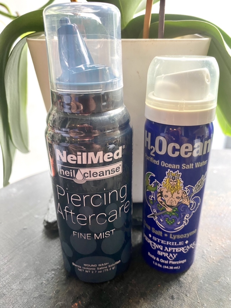 Neilmed Saline Piercing Aftercare Spray with H2ocean Sea Salt Piercing ...