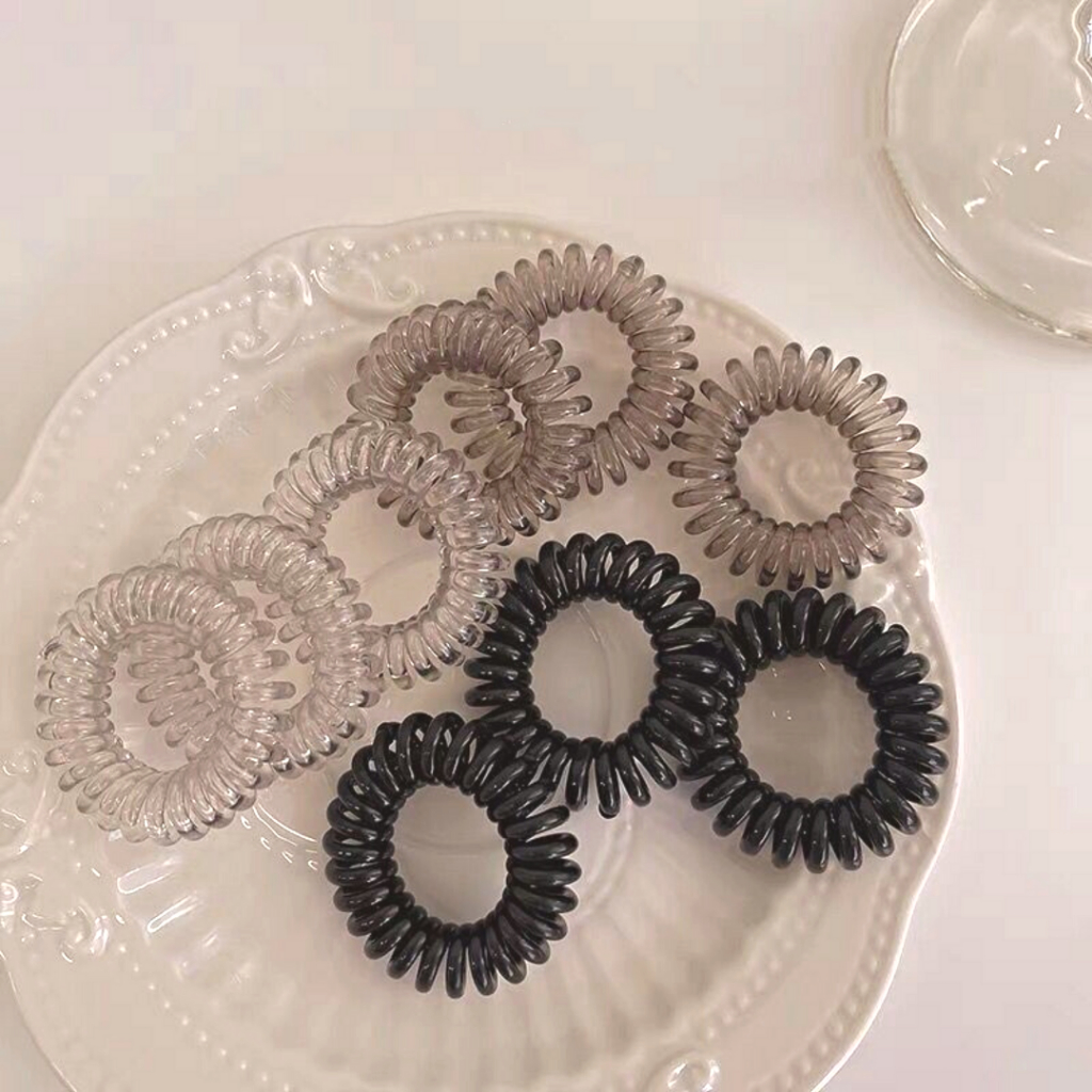 mixshop Spiral Coil Telephone Wire Elastic Hair Ties/Rubber Band[SG ...