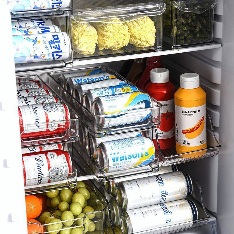 2 Layer Drink Can Storage Fridge Storage Organizer Rack, Beers Soda ...
