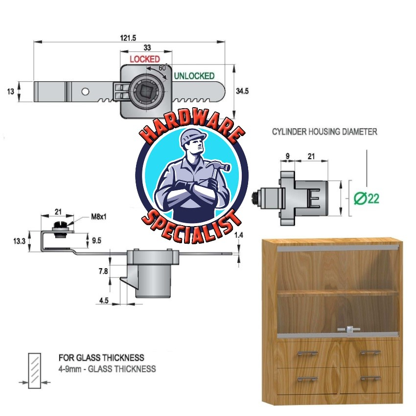 CyberLock Sliding Glass Door Cabinet Lock | Shopee Singapore