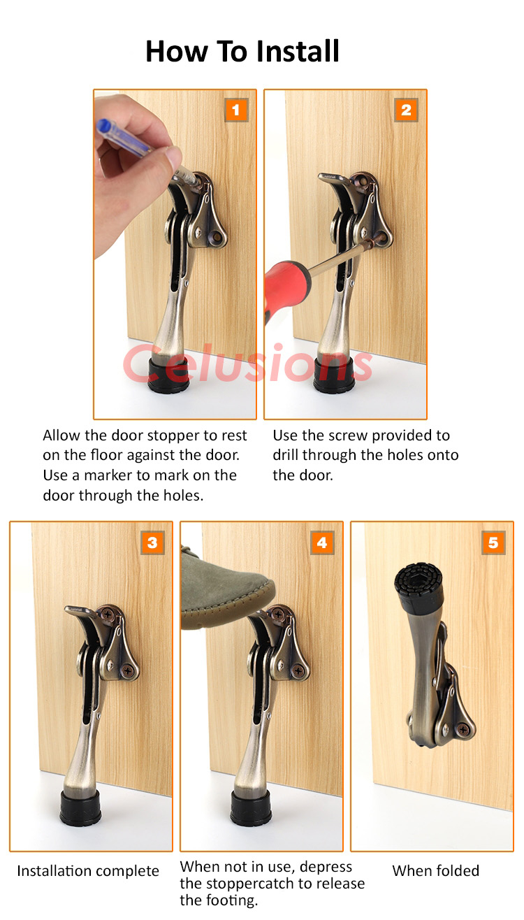 【SG Stock】 ️Step-On Foot Operated Door Stopper ️ Spring Loaded ...