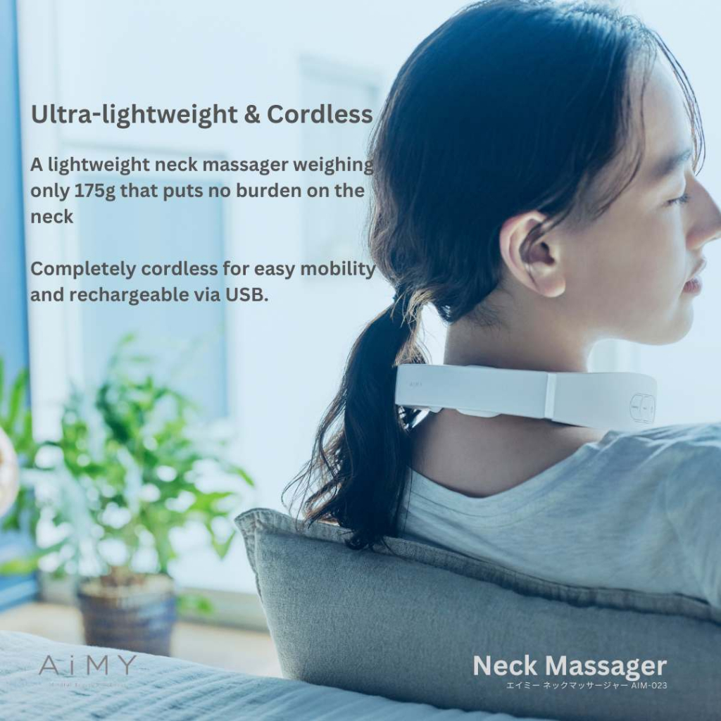 AiMY NECK MASSAGER ( Portable Cordless Massager, EMS Massager, Heat Therapy, Remote Control ...