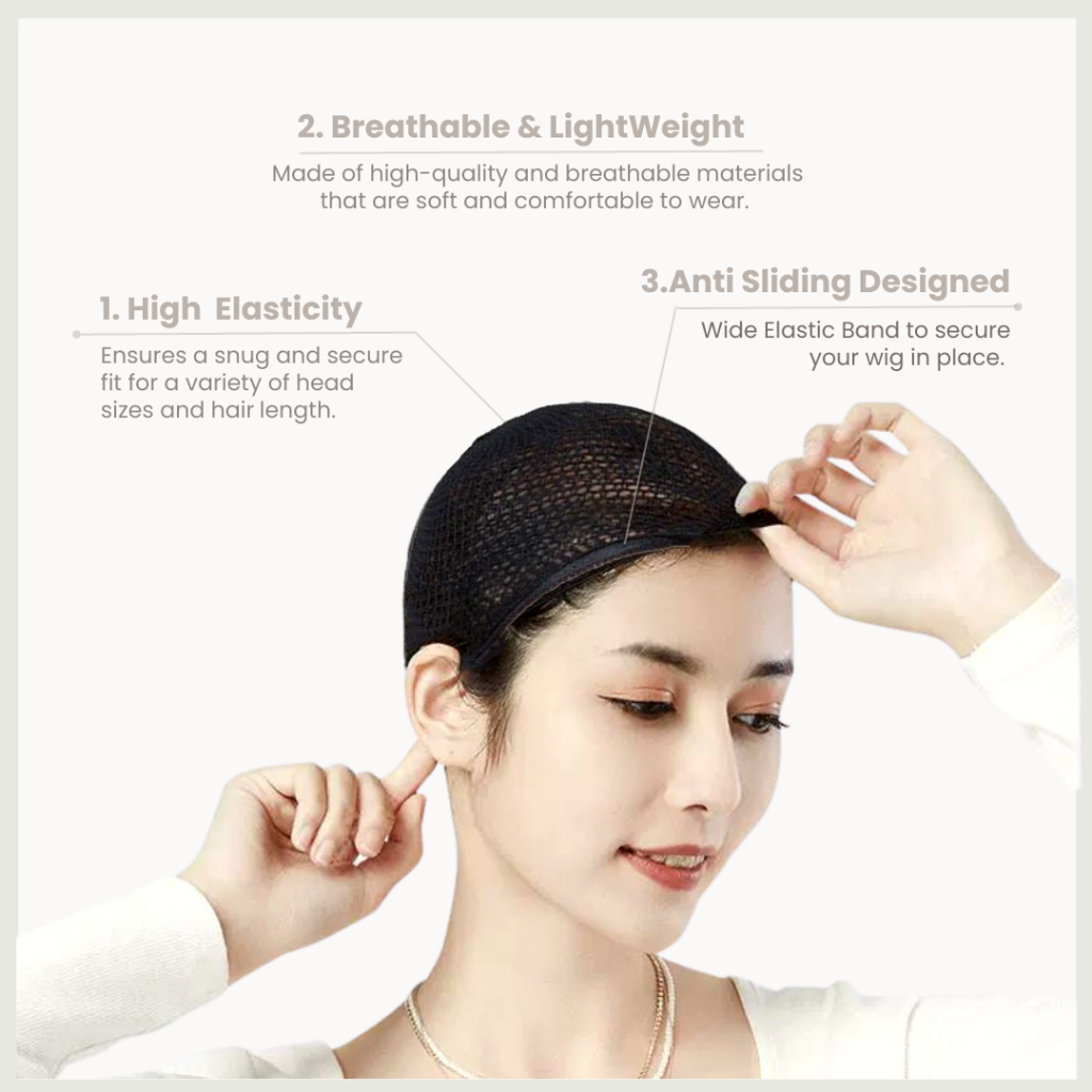 mixshop Elastic Weaving Wig Cap, Hair Net, Hat FishNet Mesh [One Size ...