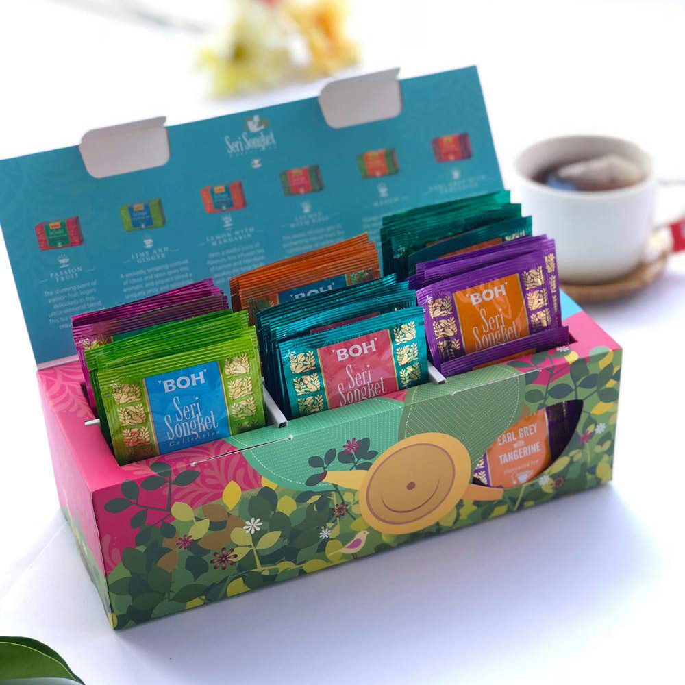 (30 Sechets) BOH Tea Seri Songket Pack Lychee With Rose Earl Grey With ...