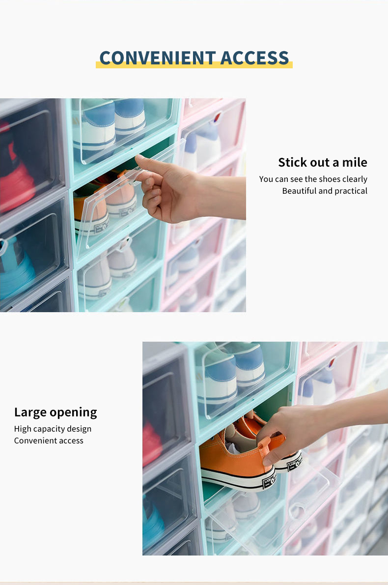 Plastic storage box dust-proof and moisture-proof shoe rack shoe ...
