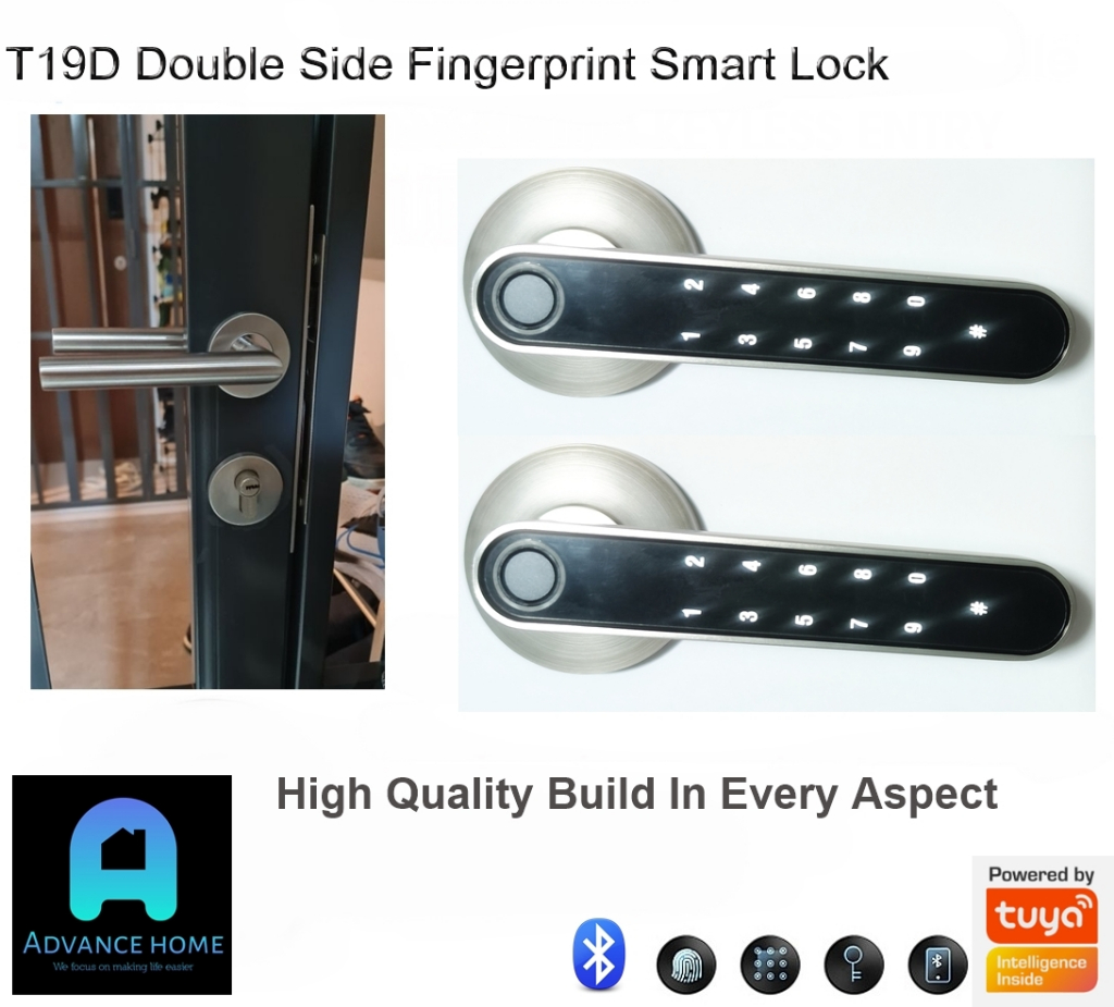 Free Installation HDB Smart Gate Lock Tuya APP Control fingerprint Lock ...